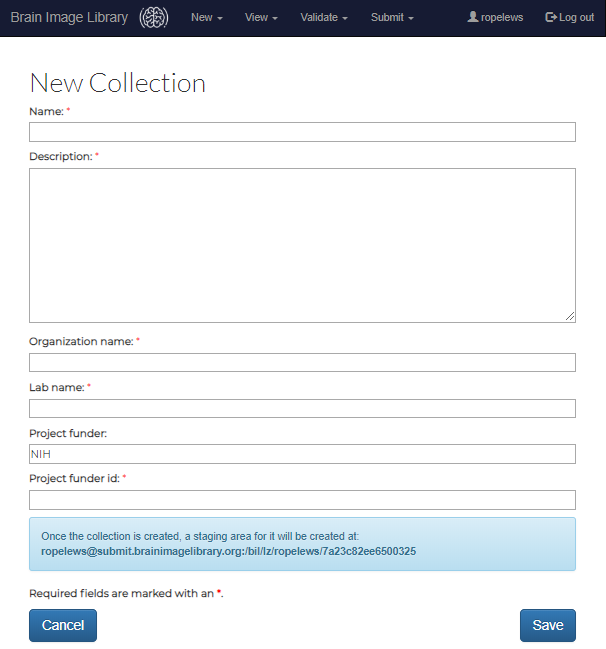 Brain Image Library: Data Submission